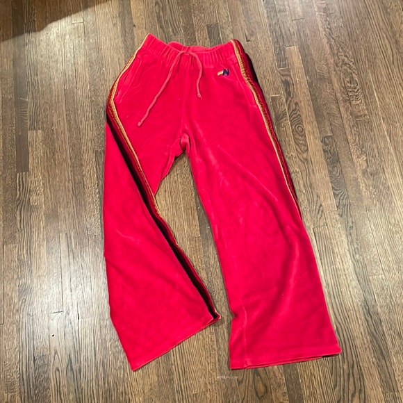 Aviator Nation | Pants & Jumpsuits | Rare Aviator Nation Red Velour ...